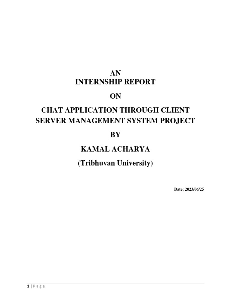 Chat Application Through Client Server Management System Project | PDF | Client–Server Model ...
