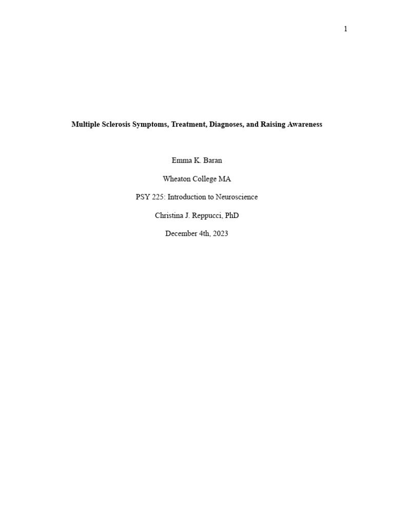 Final Neuro Paper 1 | PDF | Multiple Sclerosis | Action Potential