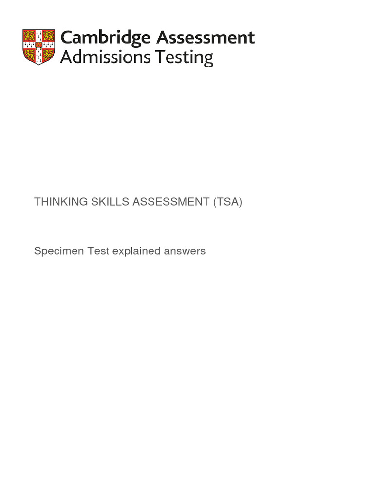Tsa Specimen Explained Answers | Download Free PDF | Argument | Peat