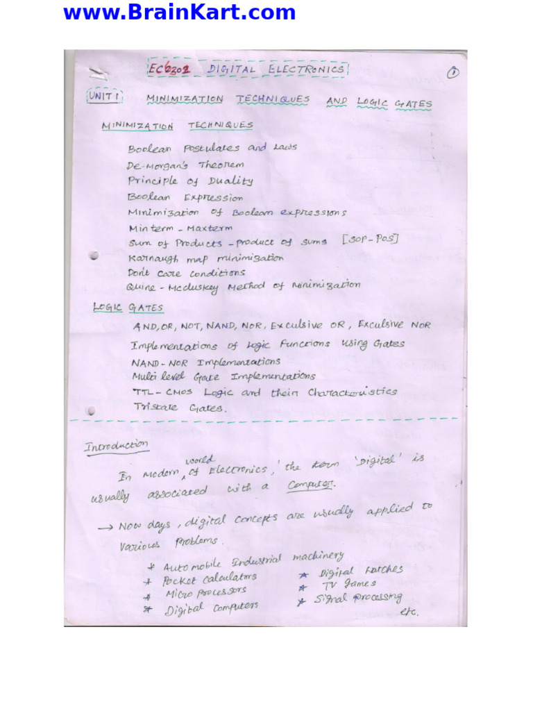 Brainkart - 210 - EC8392, EC6302 Digital Electronics - Notes 2.bin ...