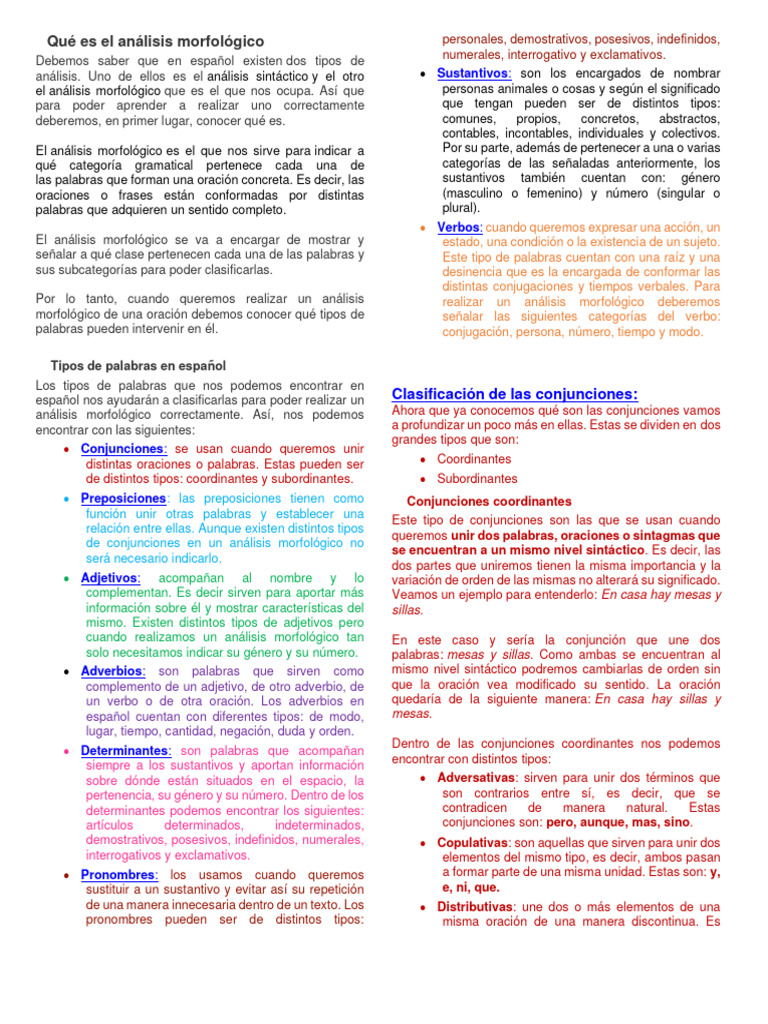 Qué es el análisis morfológico-1 | Descargar gratis PDF | Adjetivo ...