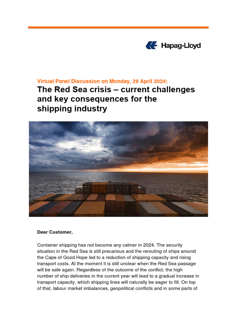 Red Sea Crisis: Shipping Industry Panel | PDF | Travel