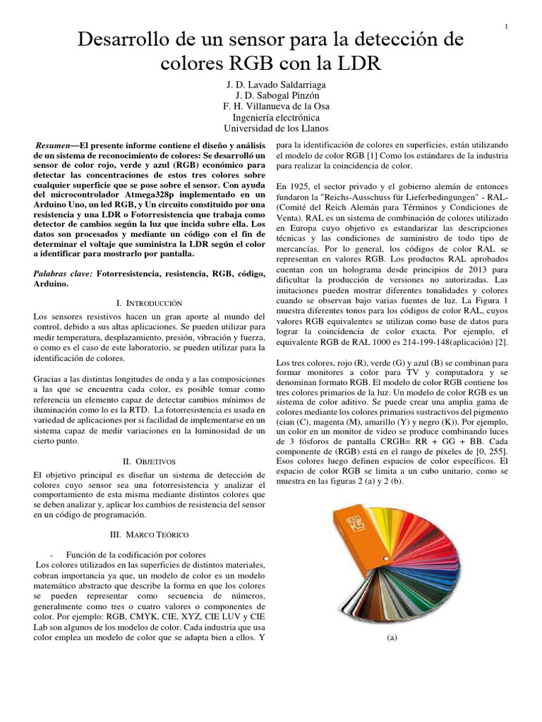 Laboratorio LDR | PDF | Color | Modelo de color Rgb