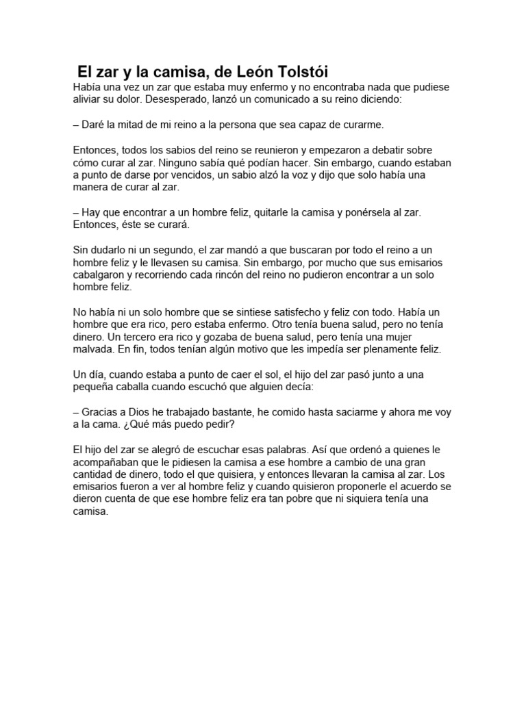 El Zar y La Camisa | PDF | Viajes y turismo