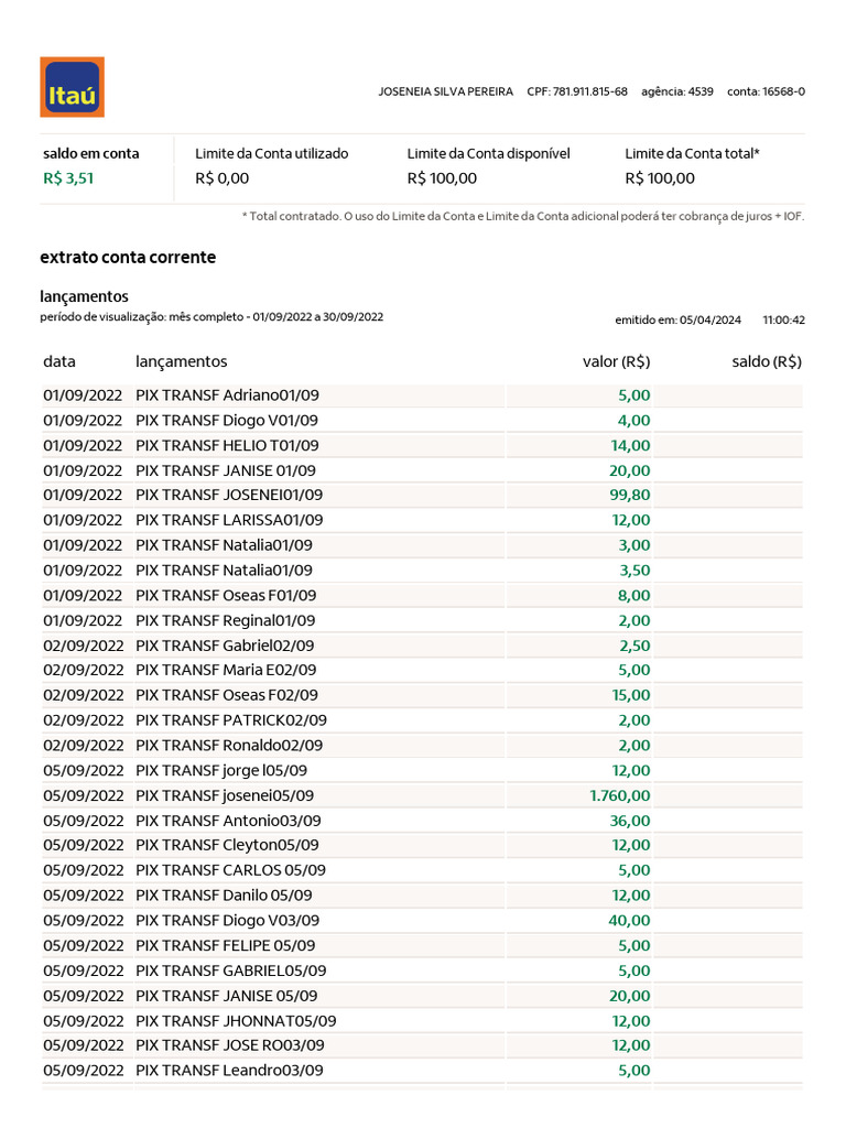 Extrato-Itau 05 04 2024 11-00 | PDF