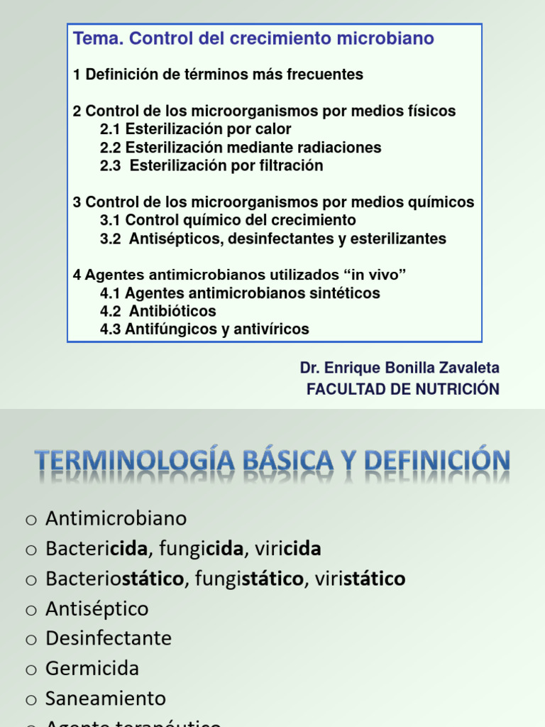 Control del Crecimiento Microbiano: Métodos y Agentes | PDF ...