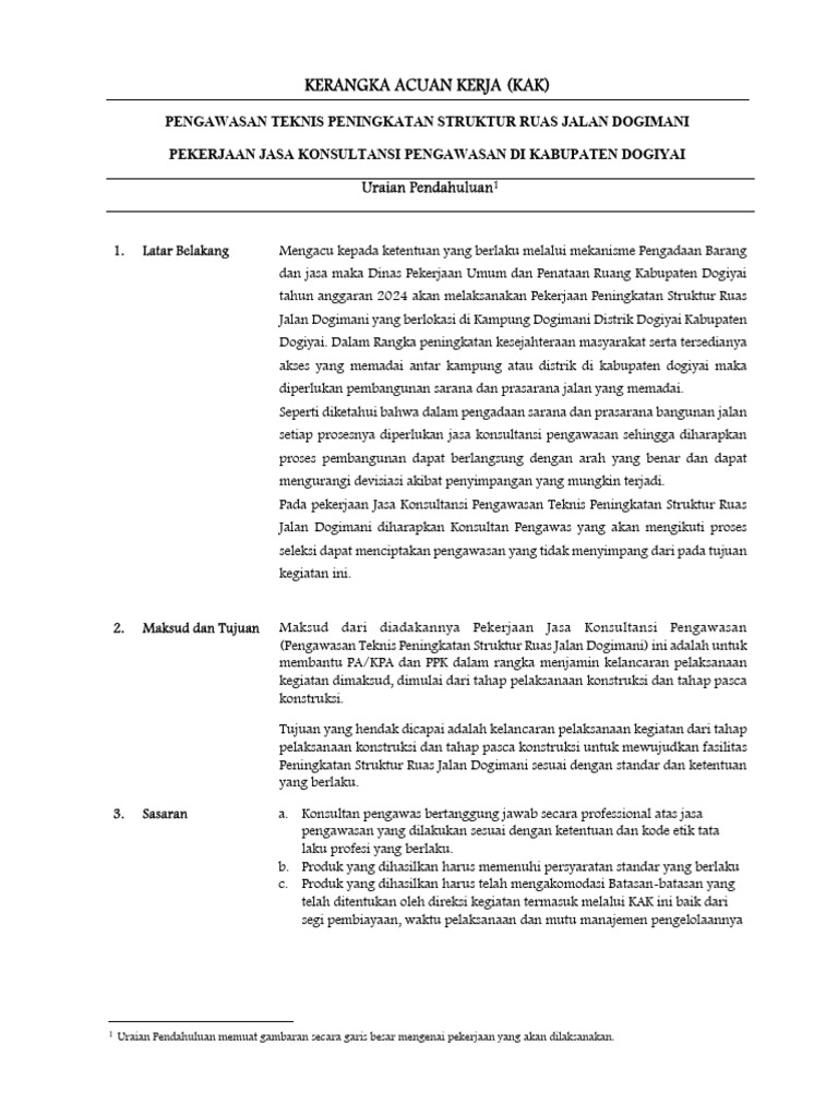 Kak Pengawasan | PDF