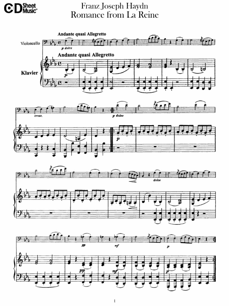 Haydn - Romance From La Reina | PDF