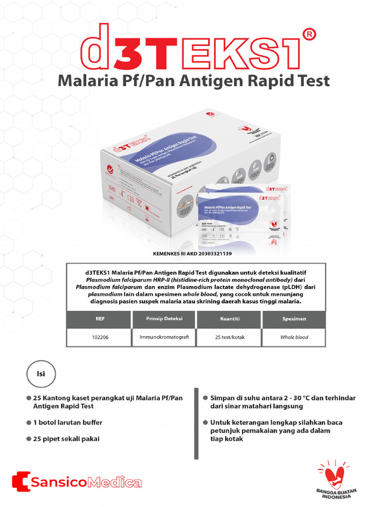 d3Teksi Malaria PFPan Antigen Brochure | PDF