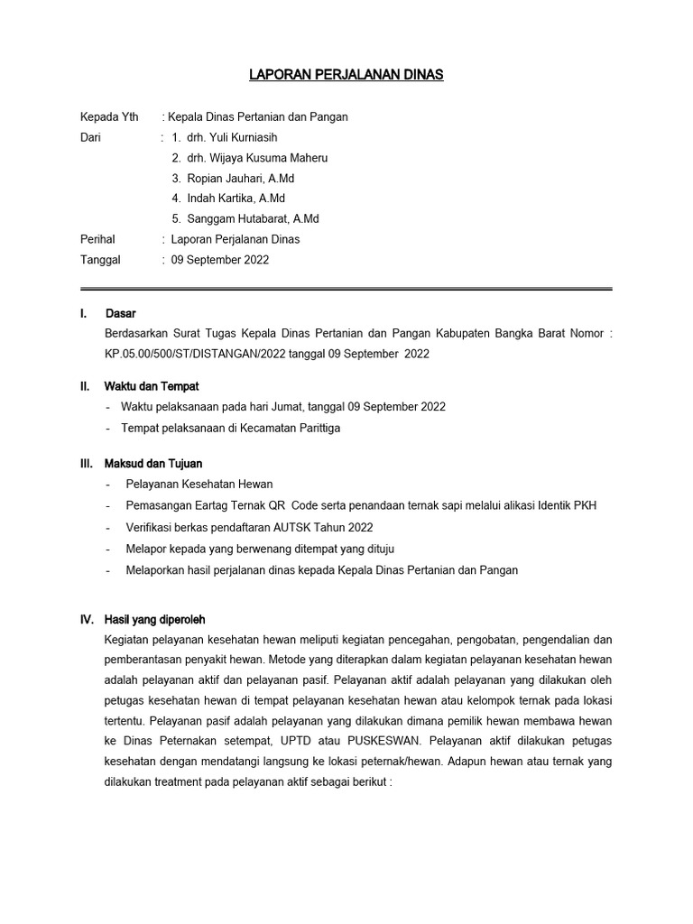 Laporan Perjadin 9 Sept | PDF