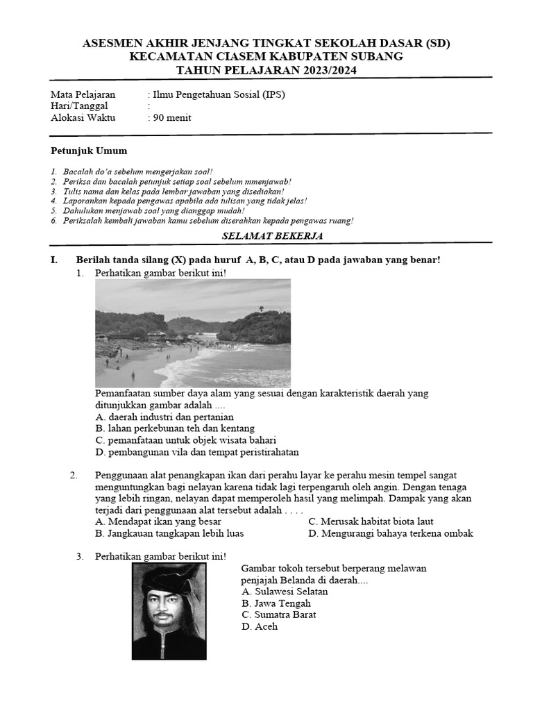 Soal Assesment Sumatif IPS Kelas 6 | PDF