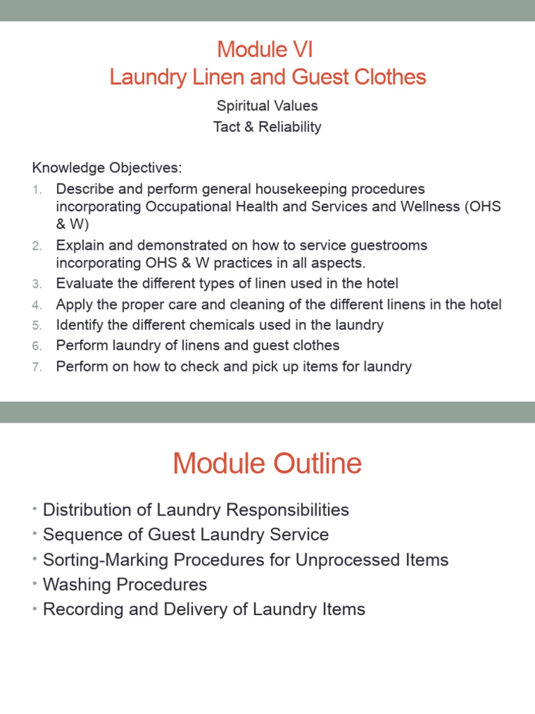 Hotel Laundry Operations and Procedures | PDF | Fibers | Yarn