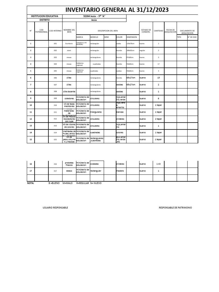 FORMATO DE INVENTARIO_2023 5 A | PDF