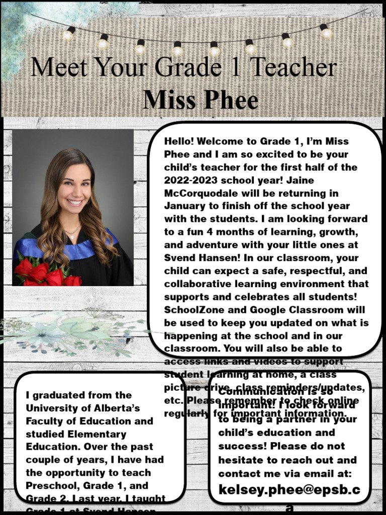 Meet The Teacher Sheet | PDF | Career & Growth