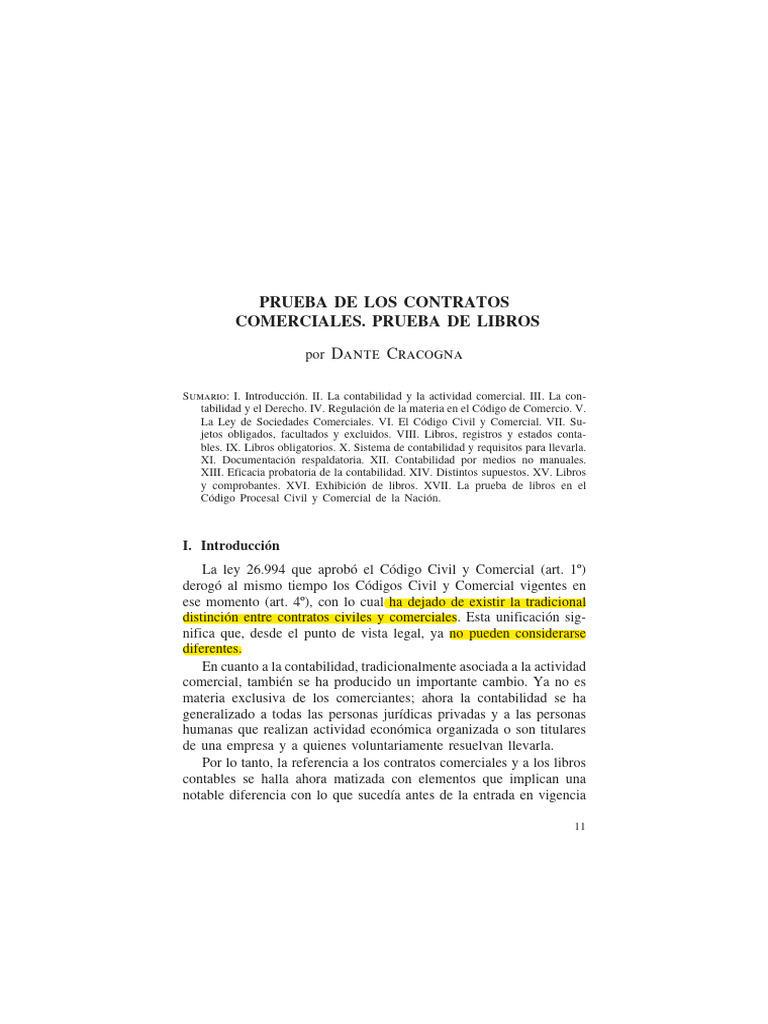 Articulo Cracogna Prueba de Los Contratos Comerciales Pdculo Cracogna Prueba de Los Contratos ...