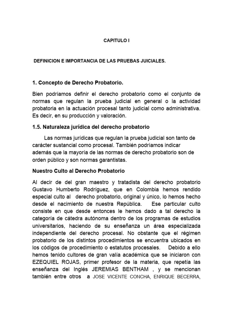Doctrina Derecho Probatorio | PDF | Evidencia (ley) | Verdad