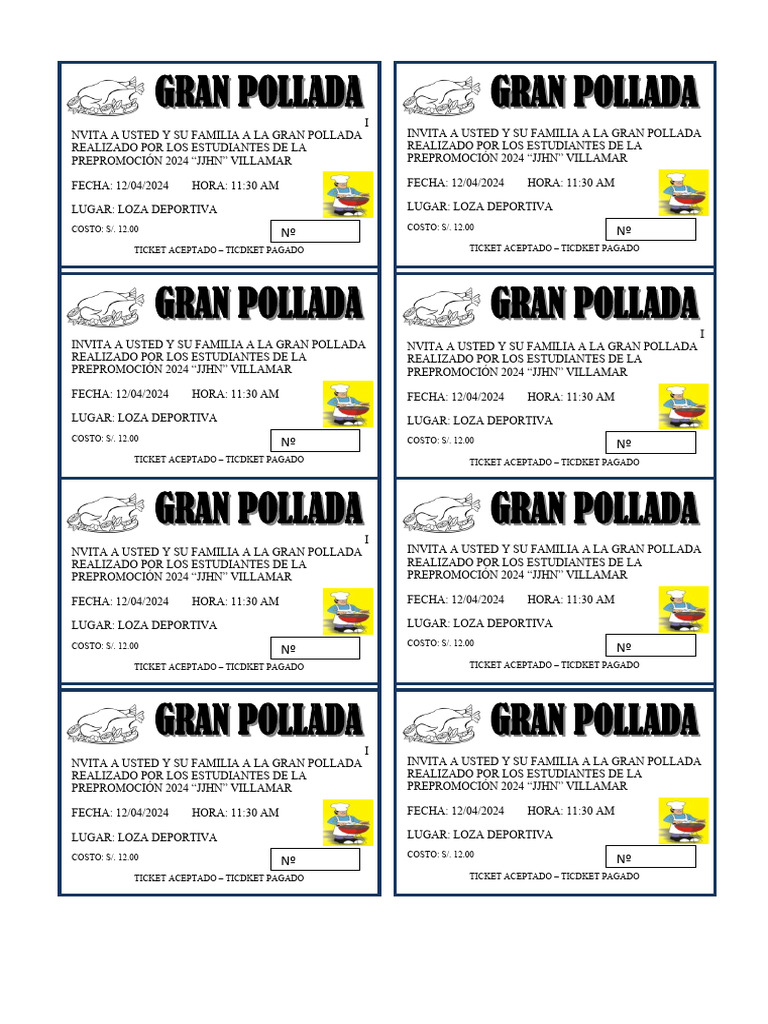 Ticket de Pollada | PDF