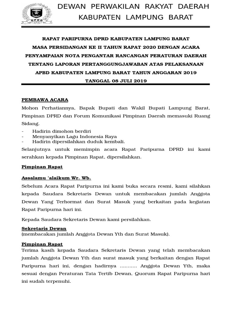 Risalah Pembahasan LPJ | PDF