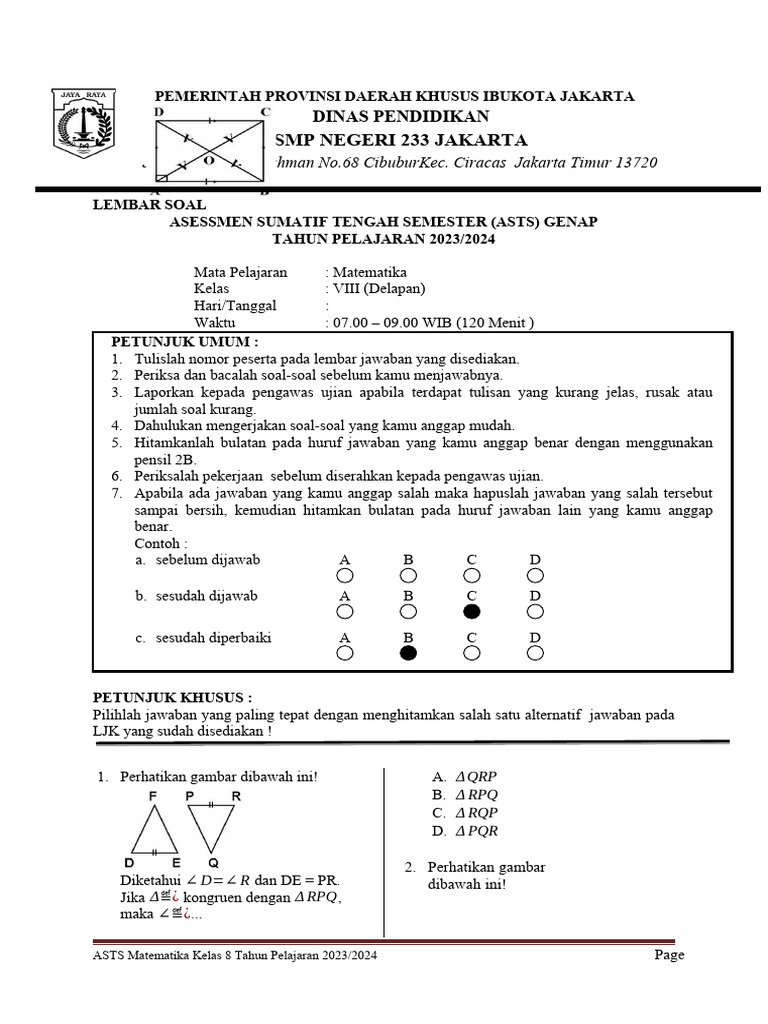 Asts MTK 8 Genap | PDF