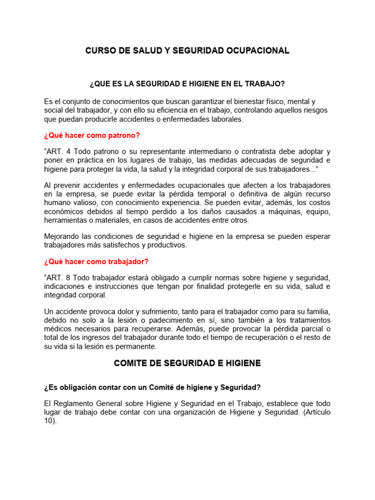 Normas De Seguridad E Higiene Laboral Pdf Seguridad Y Salud