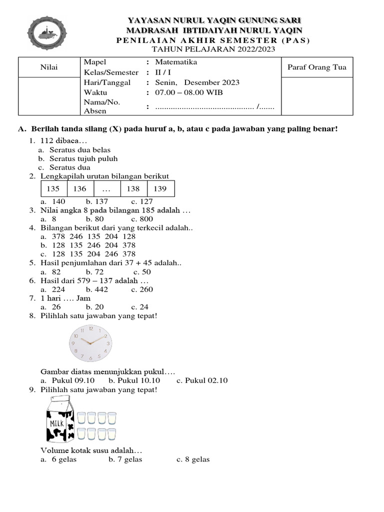 Naskah Soal Matematika | PDF