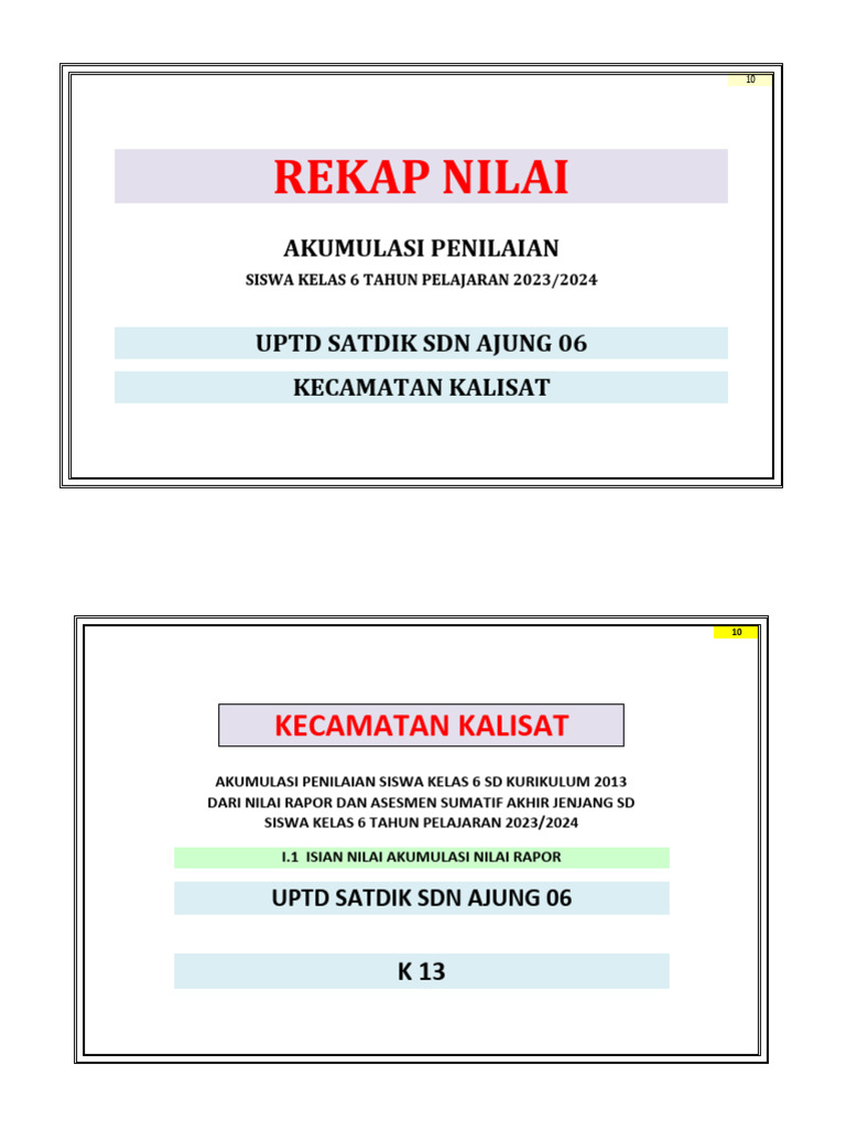 contoh Urutan Cetak Nilai Ijazah | PDF