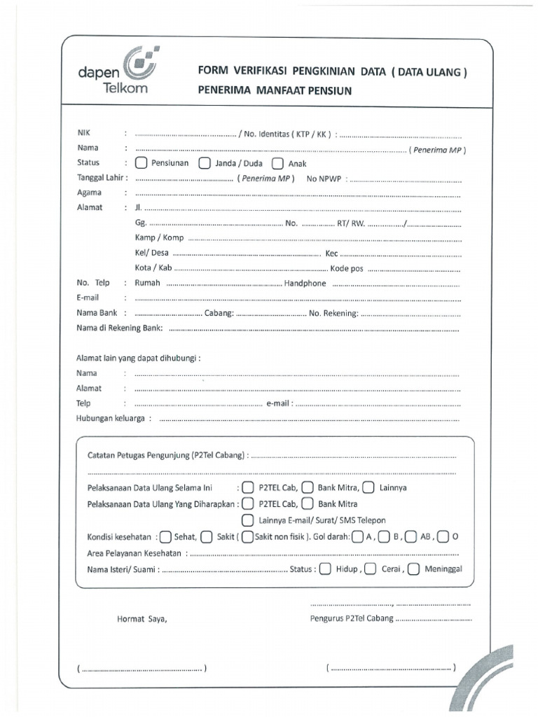 Form Verifikasi Pengkinian Data | PDF