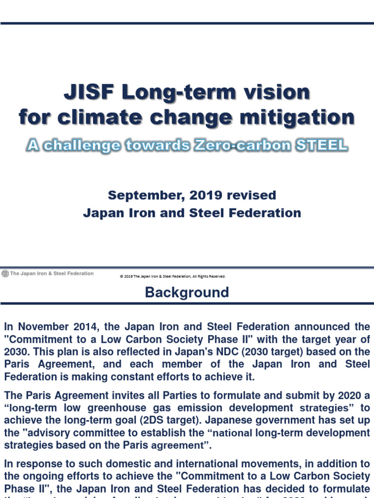 JISF Long Term Vision For Climate Change Mitigation | PDF | Carbon ...