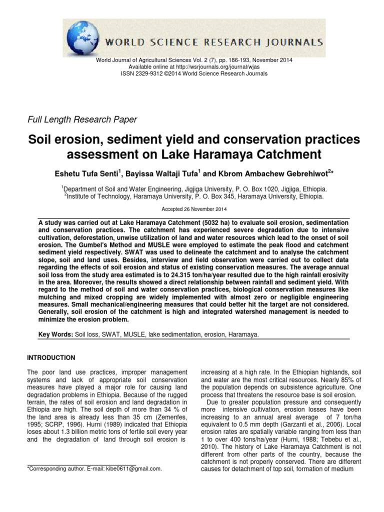 Soil Erosion, Sediment Yield and Conservation Practices | PDF | Erosion | Drainage Basin