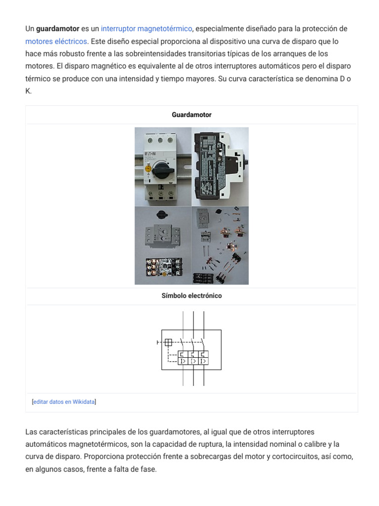 Guardamotor - Wikipedia, La Enciclopedia Libre | PDF