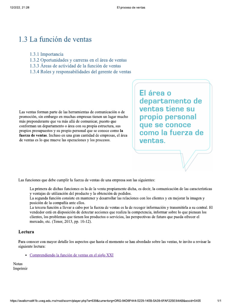1.3 La Funcion de Ventas | PDF
