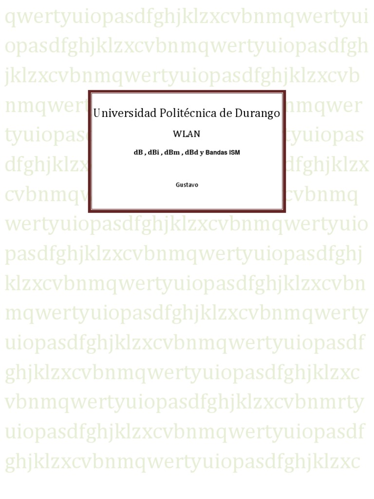 DB, Dbi, DBM, DBD | PDF | Decibel | Antena (Radio)