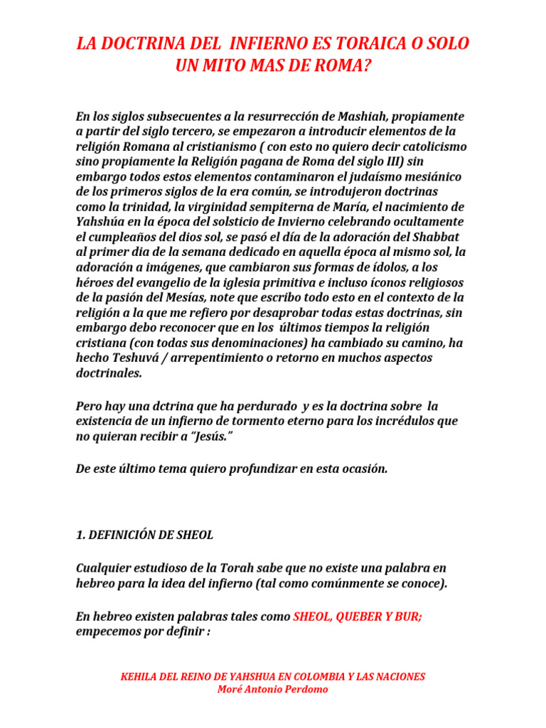 Infierno Mito o Realidad | PDF | Infierno | Creencia religiosa y doctrina