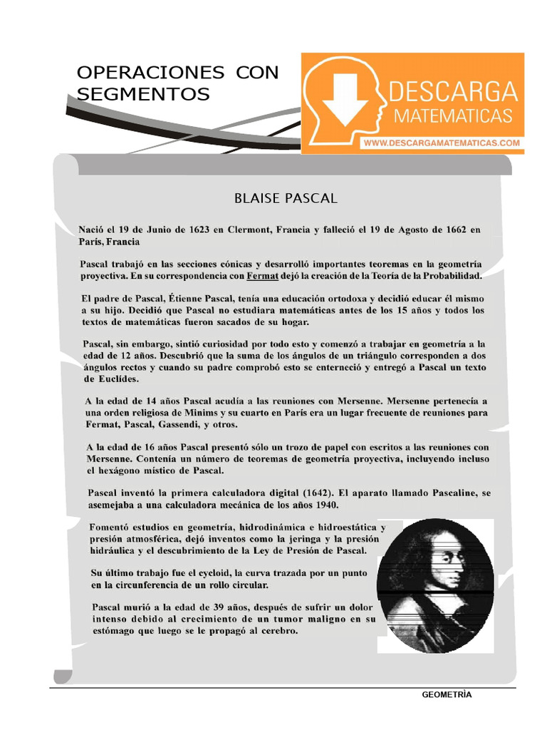 20 Descargar Operaciones Con Segmentos Primero de Secundaria | PDF | Métodos y materiales de ...