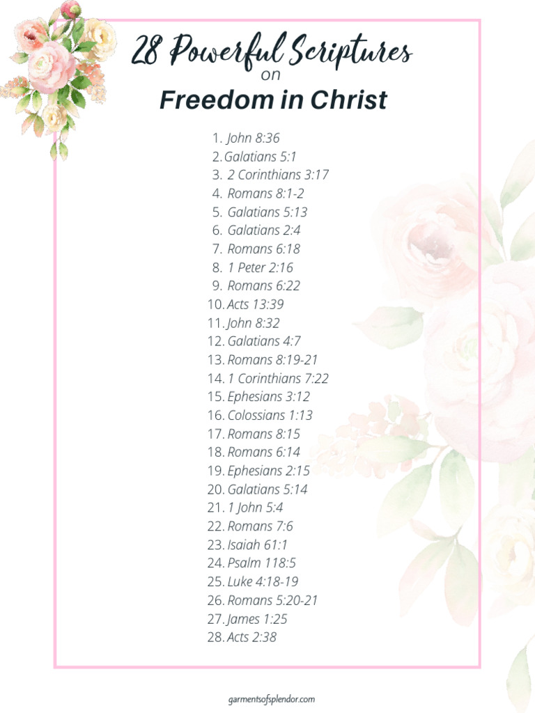 Scriptures On Freedom in Christ 1 | PDF | Science & Mathematics
