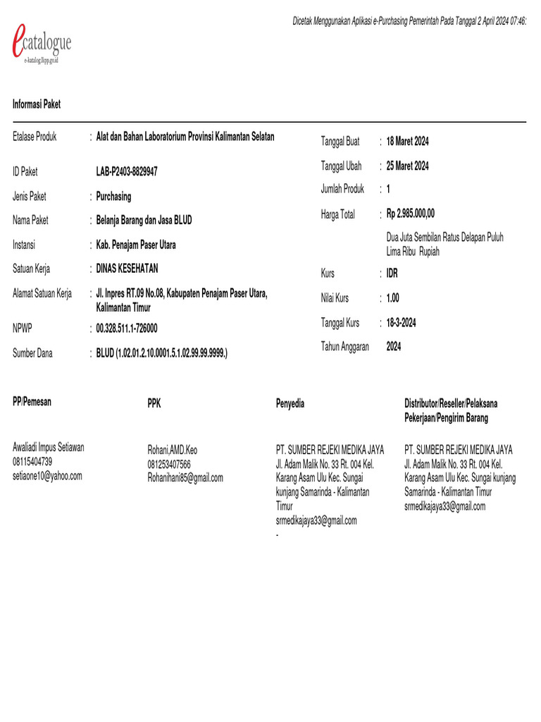 Cetak Pesanan Lab P2403 8829947 Pdf