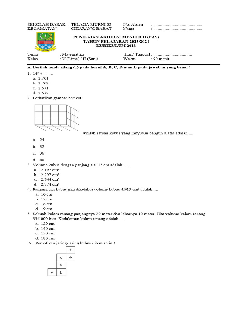 Soal Matematika Kelas 5 SD 2023 | PDF | Olahraga & Rekreasi | Griya & Taman