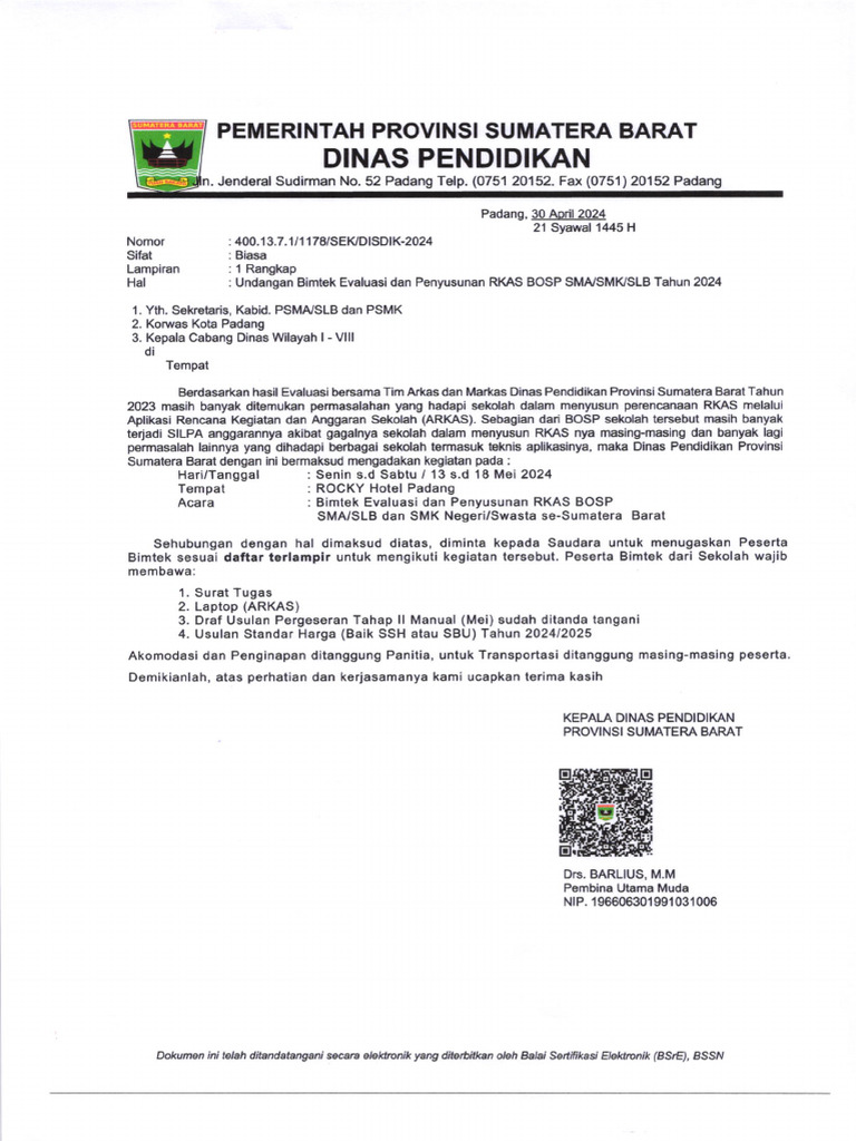 Bimtek RKAS BOSP SMA/SMK Sumbar 2024 | PDF