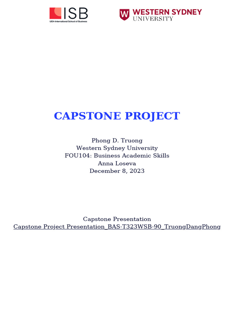 Capstone Project | PDF | Educational Technology | Documentary Film
