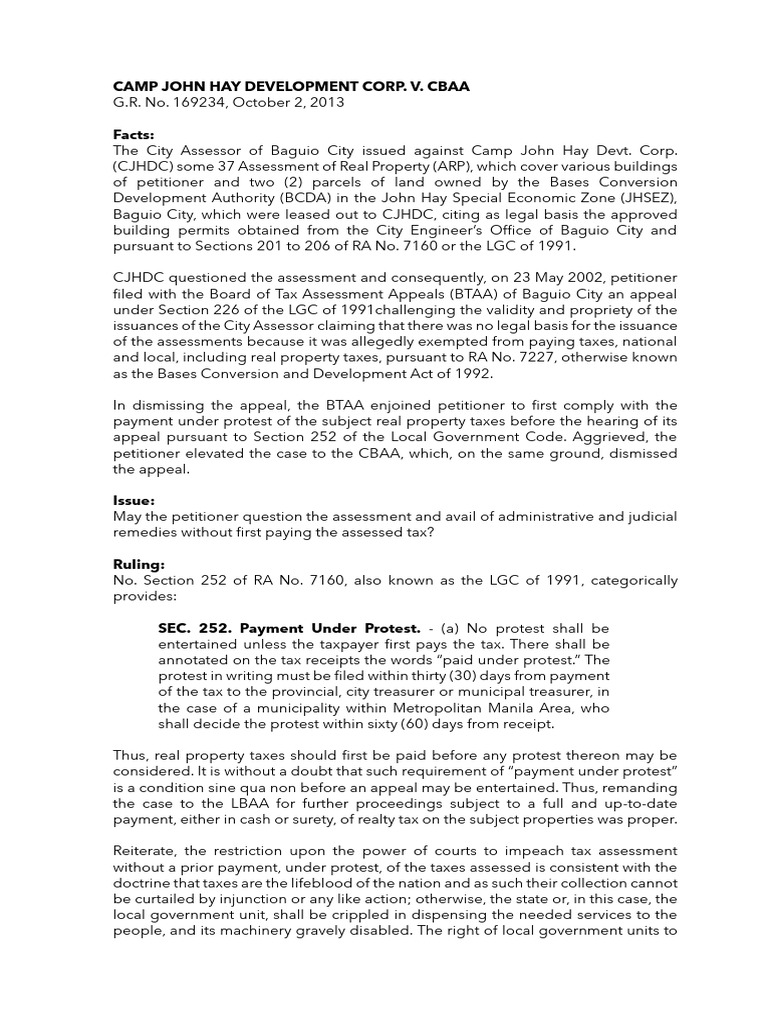 CJHDC Tax Assessment Appeal Ruling | PDF | Taxes | Property Tax