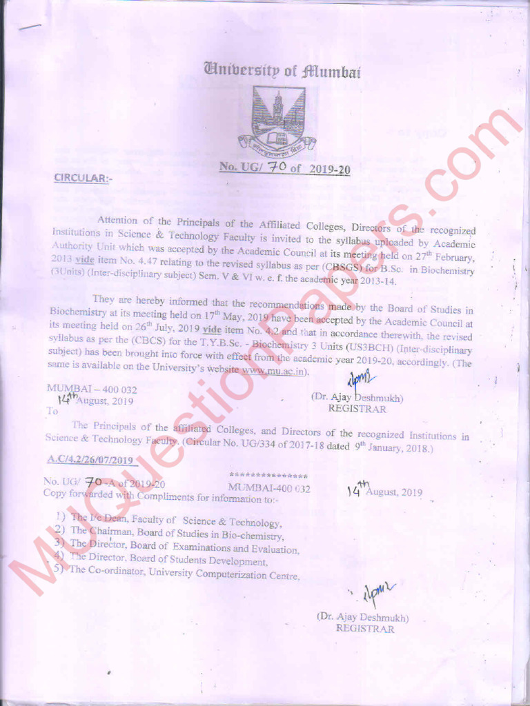 Bsc Bsc Biochemistry Tybsc 3 Units Semester 5 6 Syllabus Cbcs Pdf Metabolism Gel 