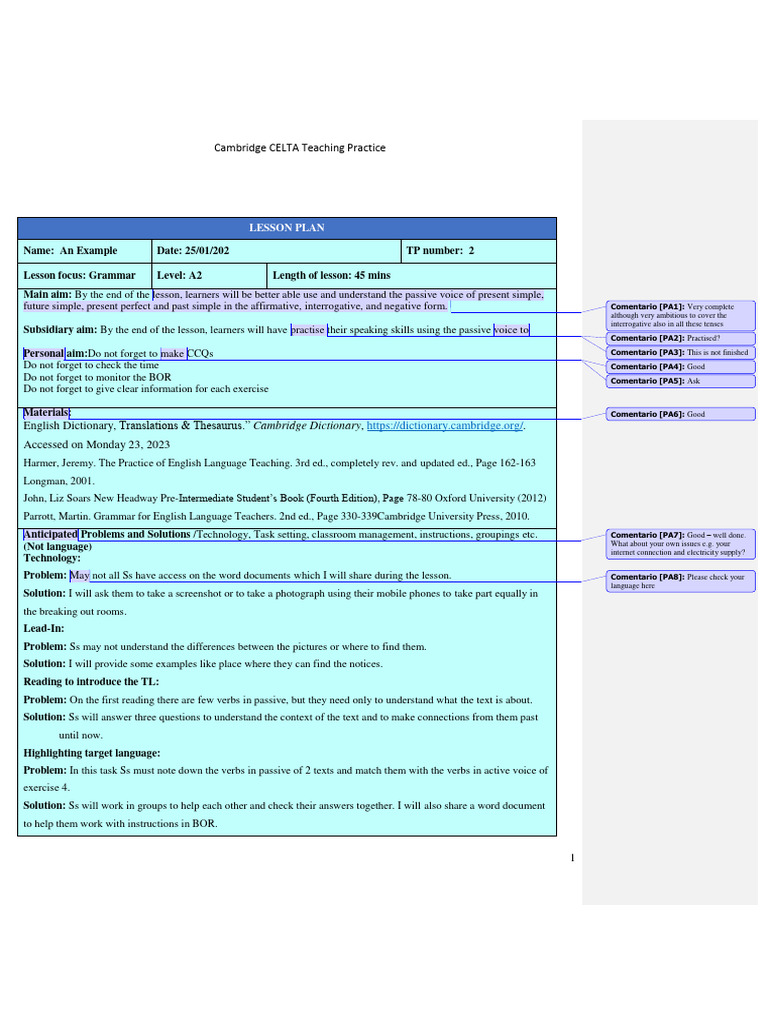 Sample Grammar Lesson Plan at TP2 | Download Free PDF | Verb ... Sample Grammar Lesson Plan at TP2 | Download Free PDF | Verb ...
