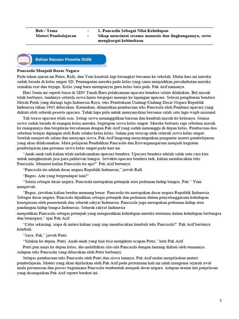 Modul Ajar PKN Kelas 4 | PDF