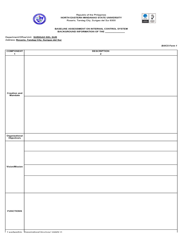 ICD (Unit Internal Control Documents) | PDF | Internal Control | Audit