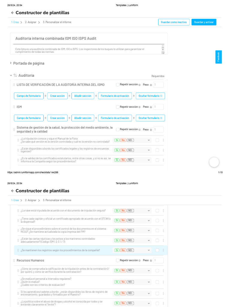 Templates Lumiform Pdf Auditoría