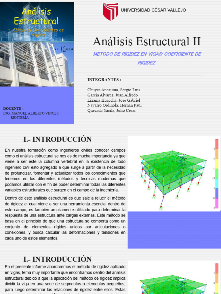 Metodo de Rigidez en Vigas - Grupo 06 | PDF | Rigidez | Viga (Estructura)