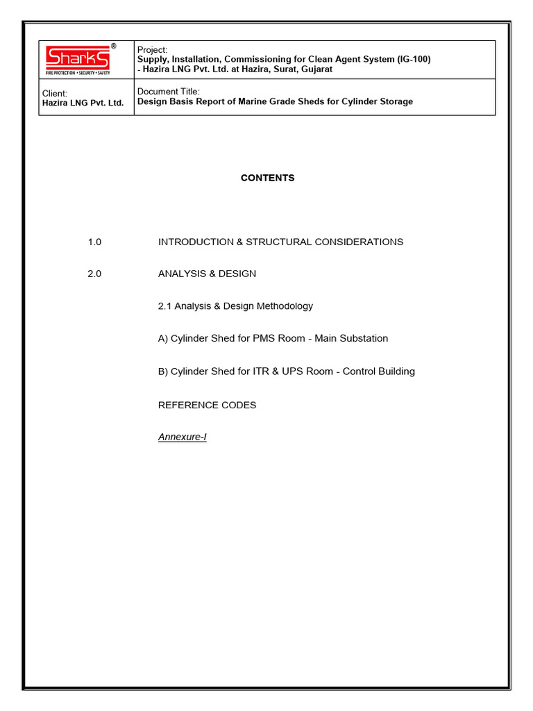 Design Basis Report | PDF | Structural Load | Wall