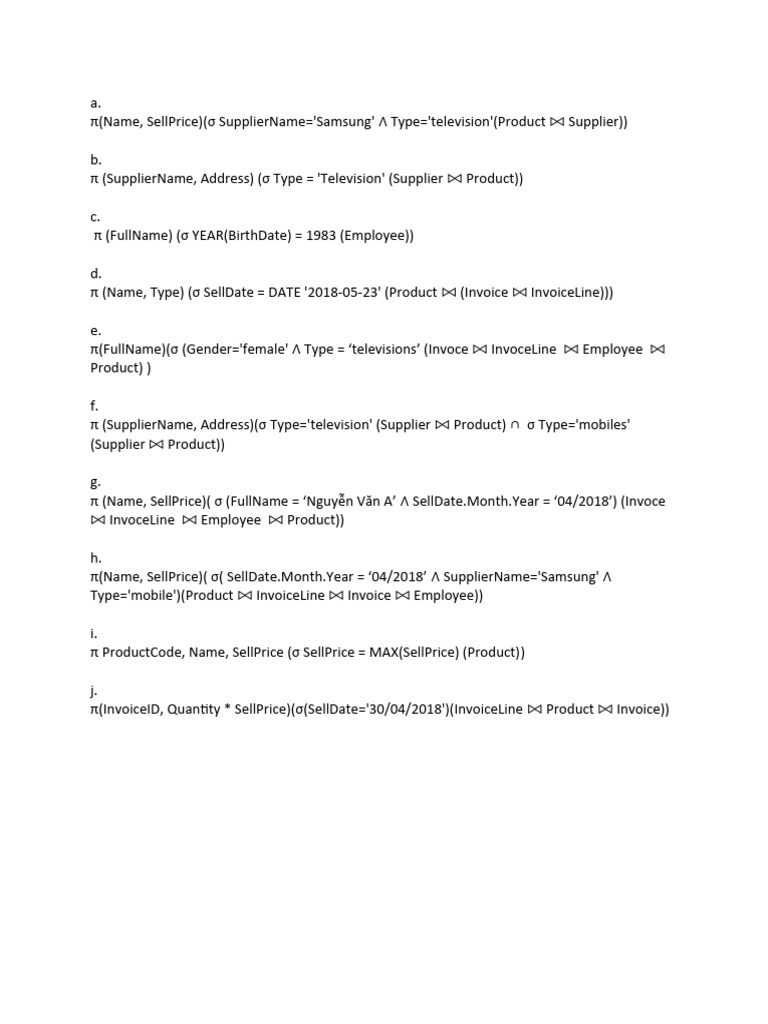 Database Query Examples for Products | PDF | Business