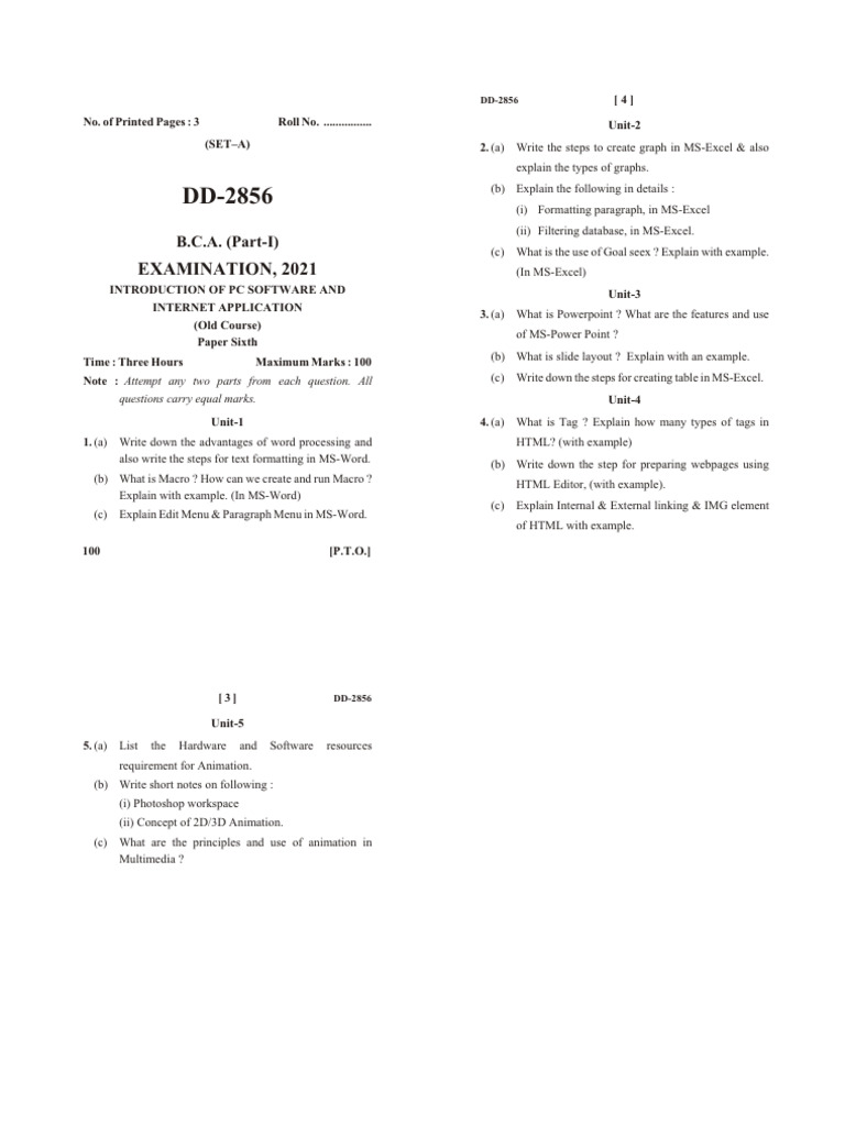 bca-part-1-introduction-of-pc-software-and-internet-application-dd-2856-2021 | PDF | Microsoft ...