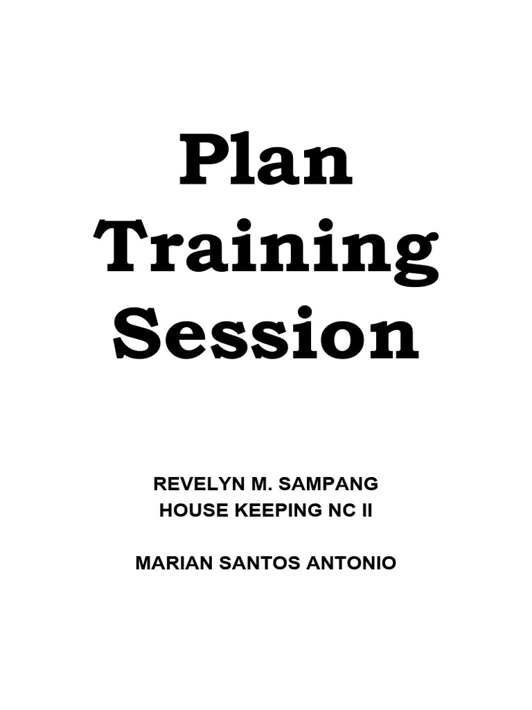 Plan Training Session Guide Sample | PDF | Learning | Multiple Choice